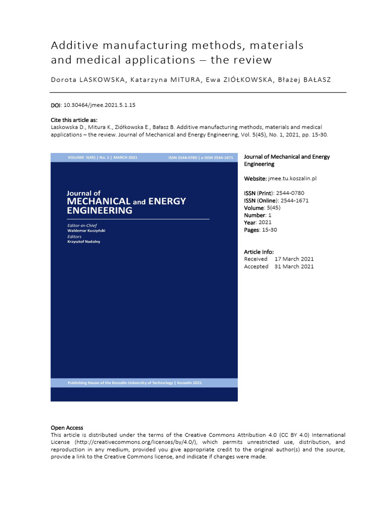 Additive_manufacturing_methods_mate | PDF | Medical Imaging | 3 D Printing