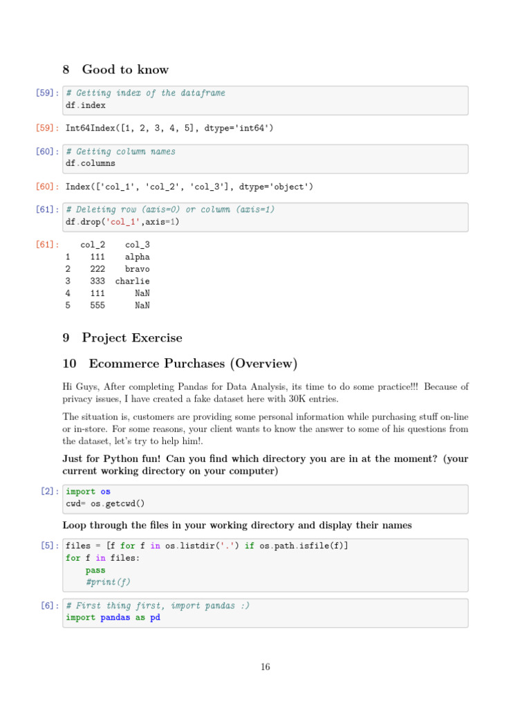 Pandas Exercise | PDF | Software Engineering | Computer Programming Pandas Exercise | PDF | Software Engineering | Computer Programming