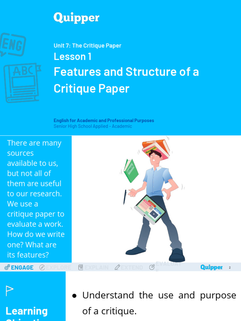 EAPP-Unit 7-L1-Features and Structure of A Critique Paper | PDF ...