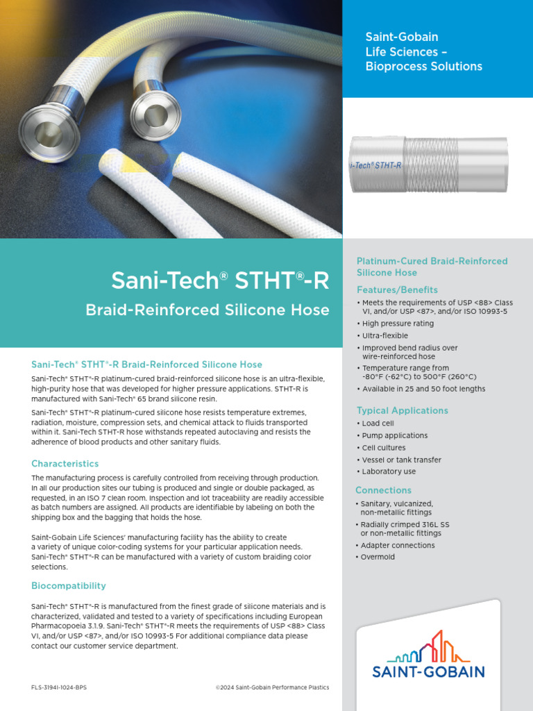 Saini-Tech STHT-R Silicone Hose-Datasheet | PDF | Sterilization ...