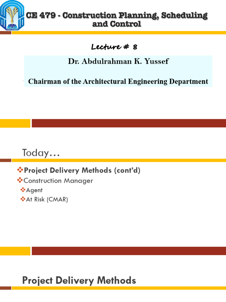 Lecture 8 | PDF | Construction Management | Engineering