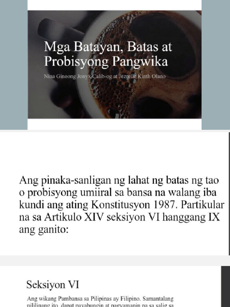 MC FIL 6-MGA BATAYAN, BATAS AT PROBISYONG PANGWIKA | PDF