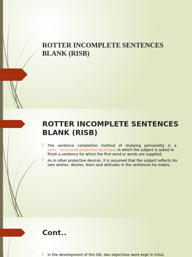 Lecture 10 - ROTTER INCOMPLETE SENTENCES BLANK | PDF | Psychology | Psychological Concepts