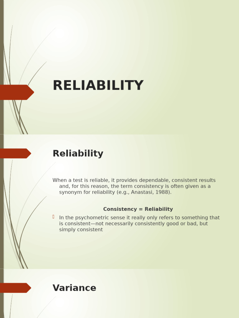 Reliability and Validity | PDF | Validity (Statistics) | Cronbach's Alpha