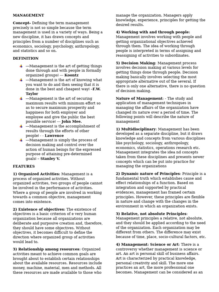 Man-Sci Midterm Reviewer | PDF | System | Leadership