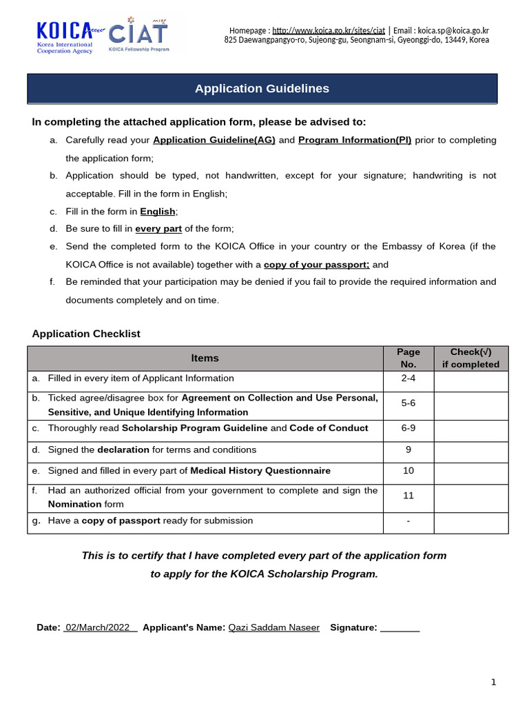 (KOICA) 2021 KOICA SP Application Form | PDF | Sexual Harassment | Discrimination