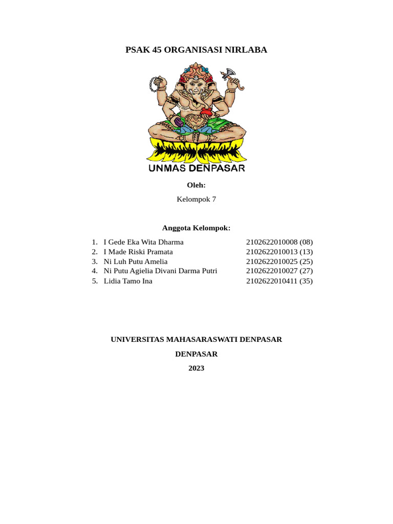 Panduan PSAK 45 untuk Nirlaba | PDF