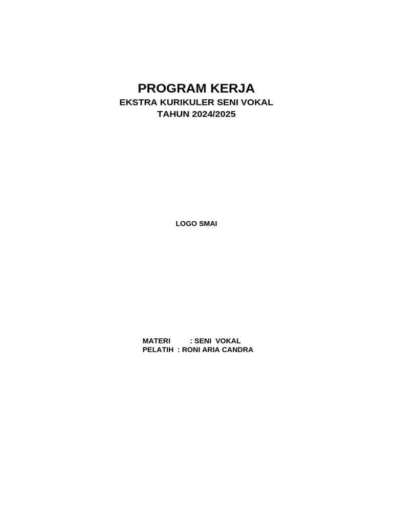 Program Kerja Eskul SV | PDF
