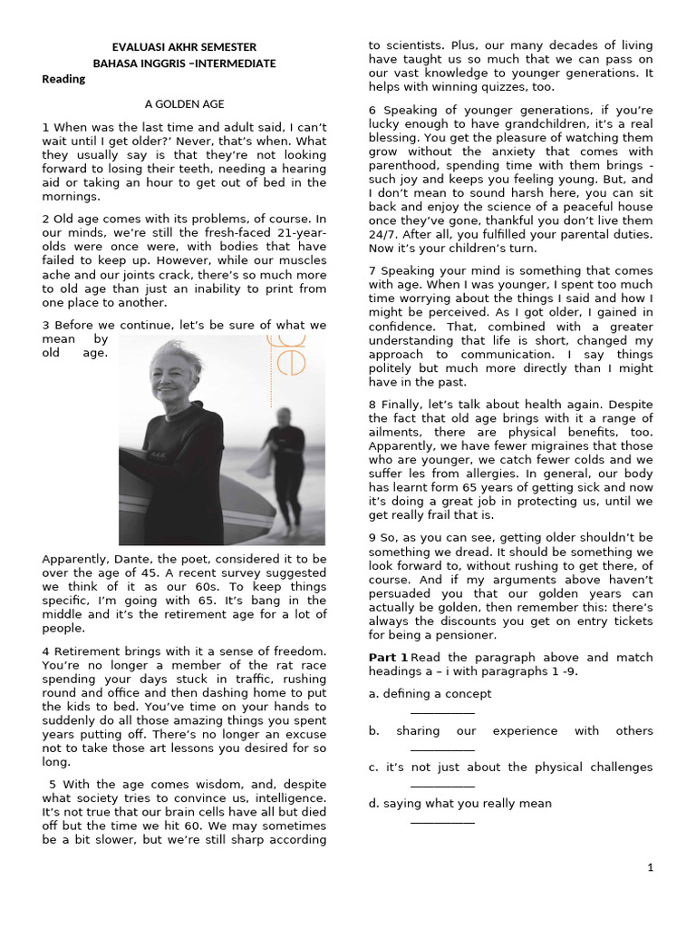 English Reading Comprehensiontest Intermediate | PDF | Employment