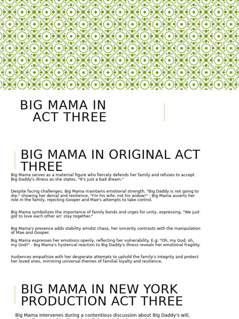 Big Mama in Act Three | PDF
