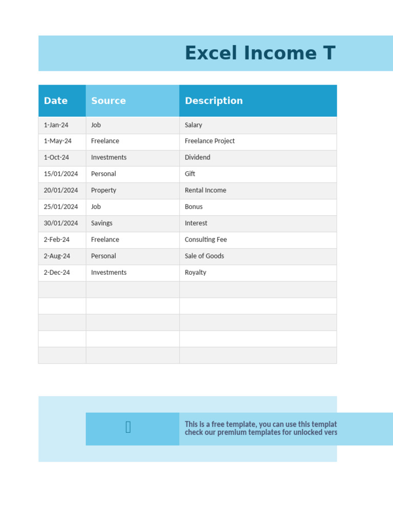 Excel-Income-Tracker-Template | PDF | Wire Transfer | Cash