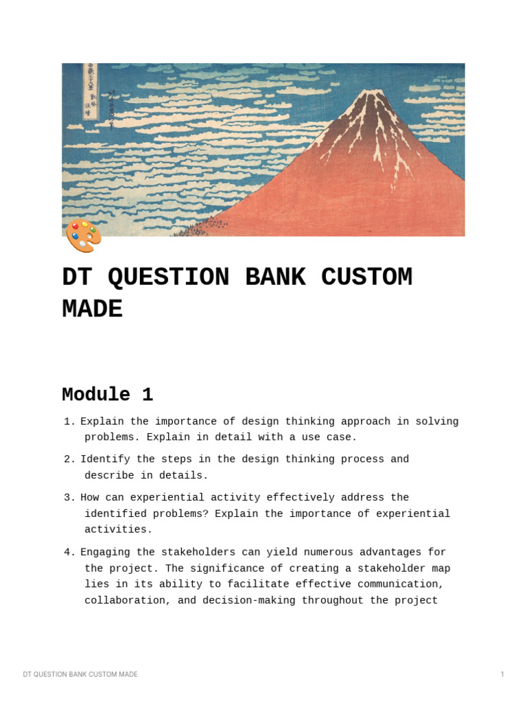 DT QB Not Official | PDF | Design Thinking | Prototype