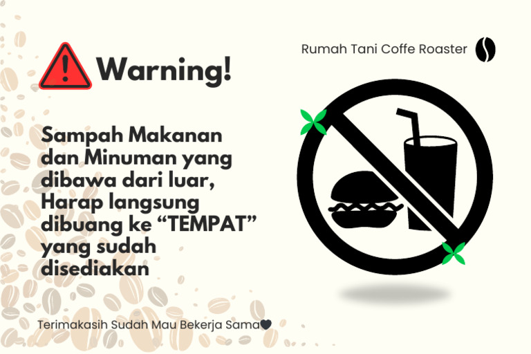 Cream and Black Minimalist Do Not Bring Outside FoodDrinks Yard Sign ...