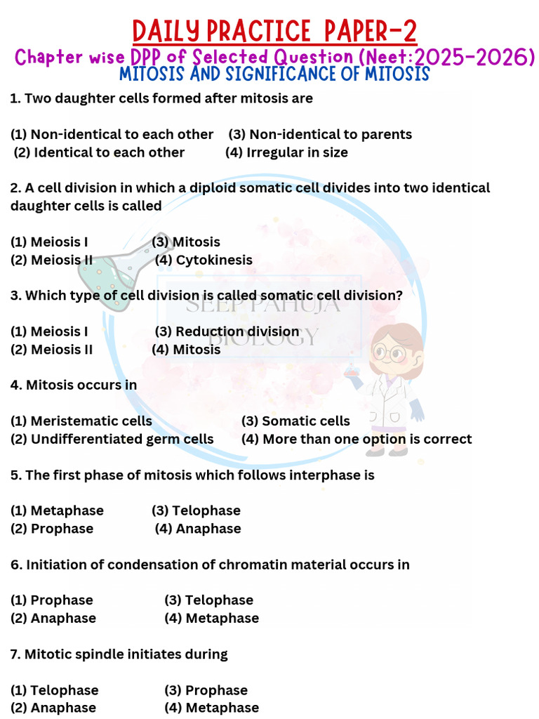 Cell Cycle and Cell Division DPP 2 - 20240627 - 112812 - 0000 | PDF