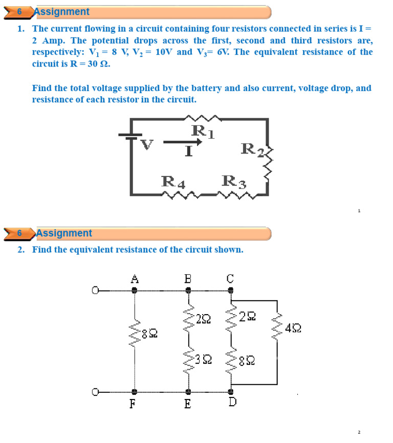 Basics of Electricity - Assignment | PDF
