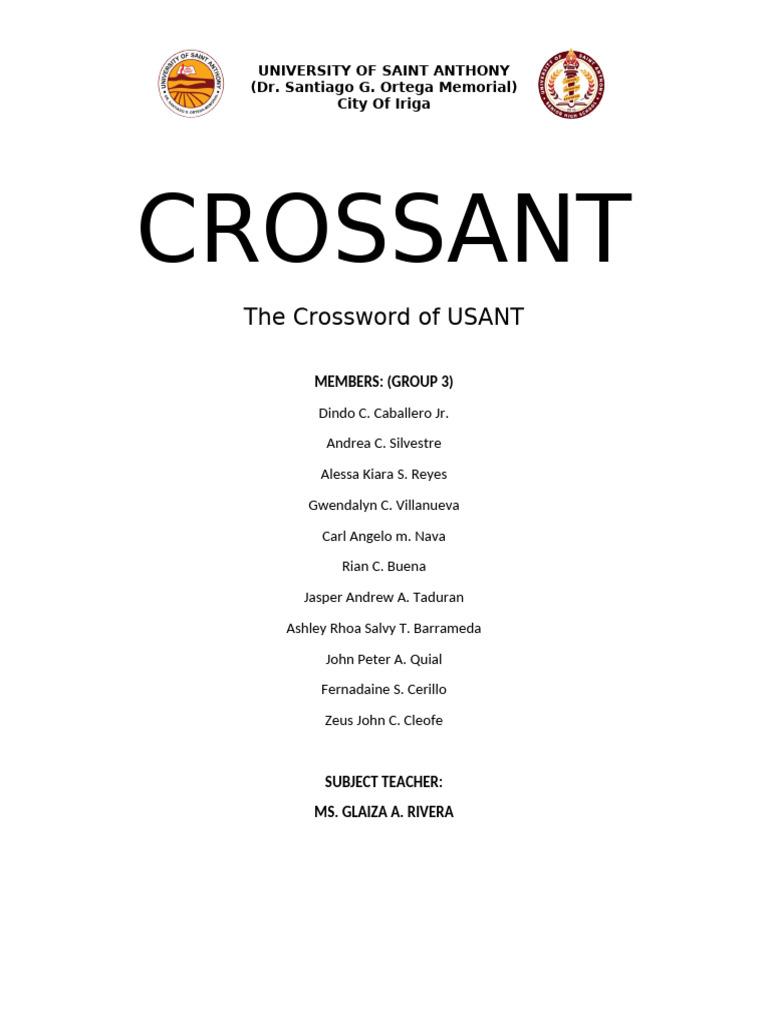 CROSSANT | PDF | Numbers | Pi