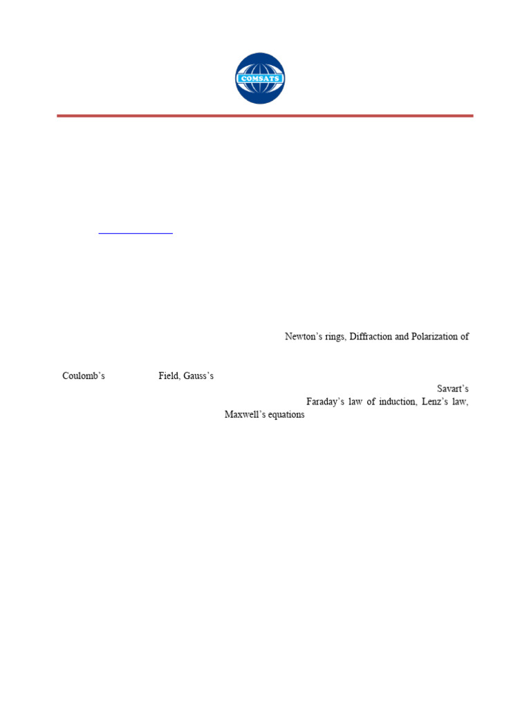 Applied Physics Course Outlines (OBE) Final Done | PDF | Inductance ...