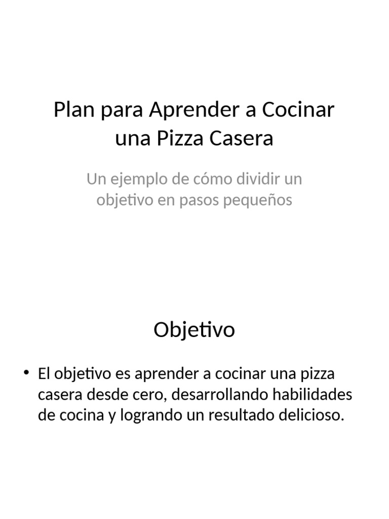 Plan Cocinar Pizza Casera | PDF