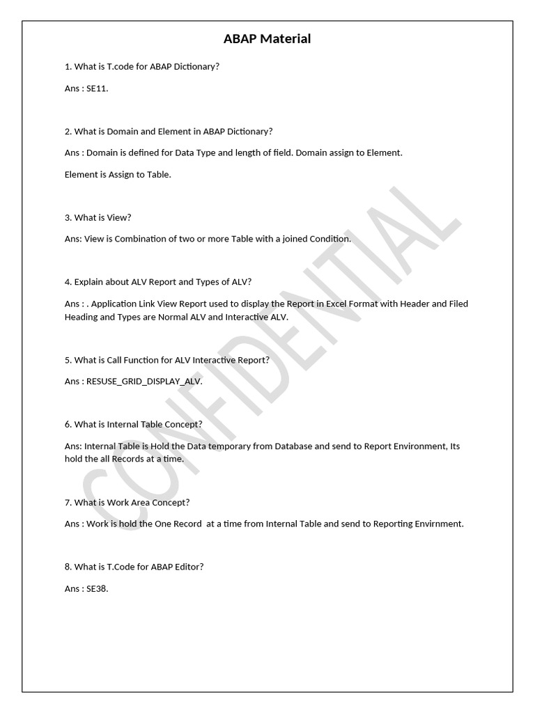 Abap Material Icbm Pdf Class Computer Programming Method Computer Programming