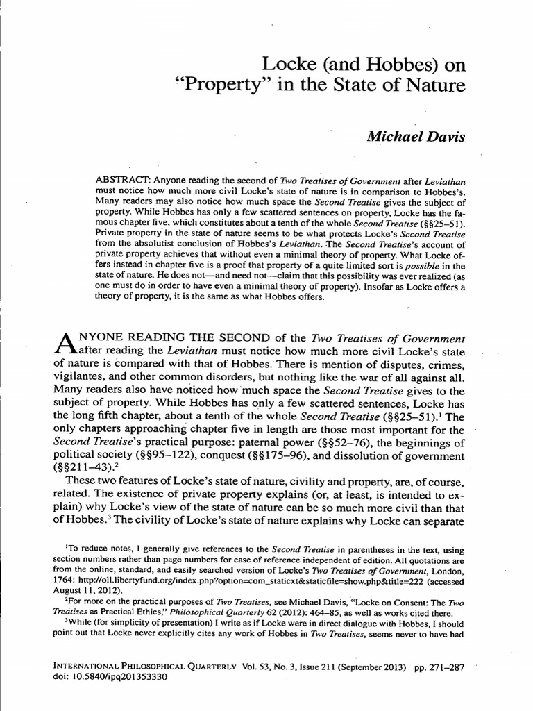 Property in State of Nature | PDF | Property | John Locke