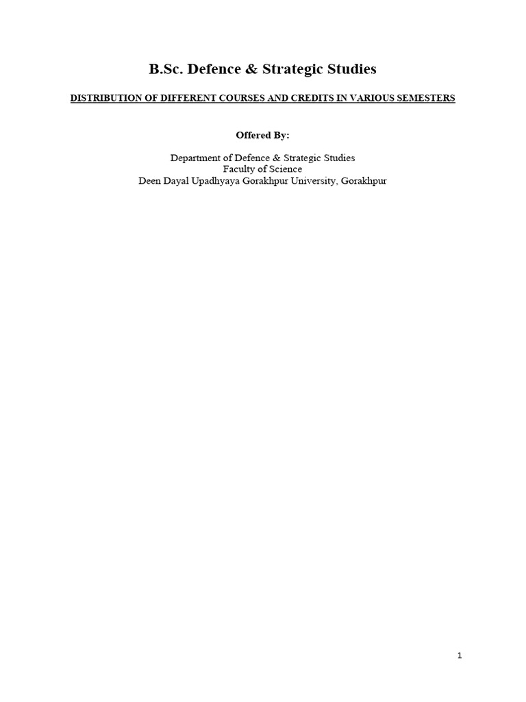 Syllabus B.sc. Defence & Strategic Studies | PDF | Military | Pakistan ... Syllabus B.sc. Defence & Strategic Studies | PDF | Military | Pakistan ...