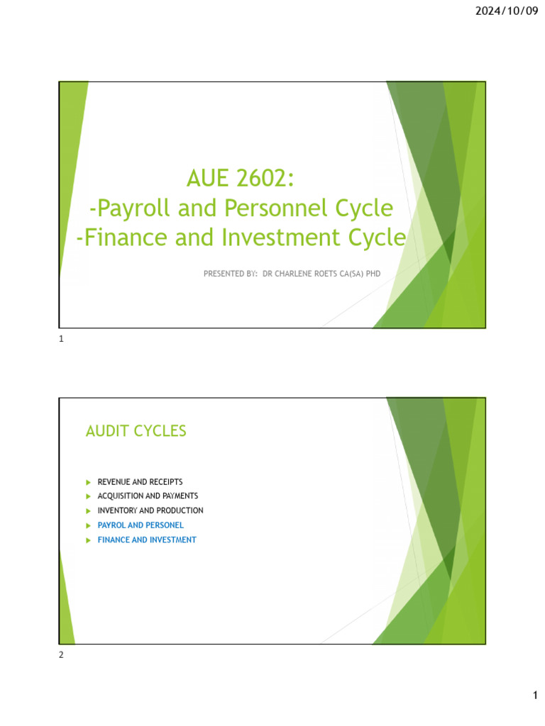 AUE2602 9 October - Discussion Slides - CR | PDF | Payroll | Financial ...