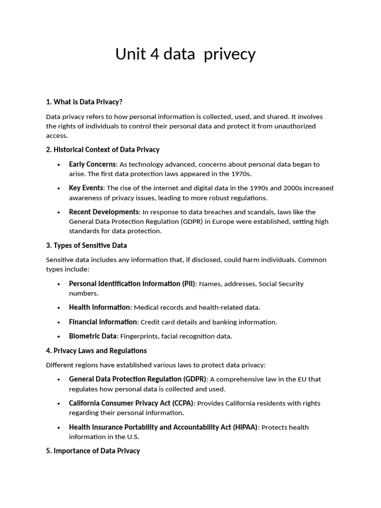 Unit 4 Data Privecy | PDF