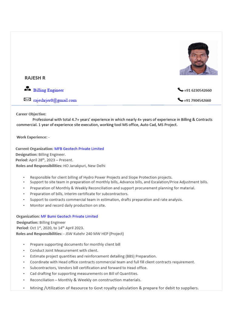 CV RAJESH R | PDF