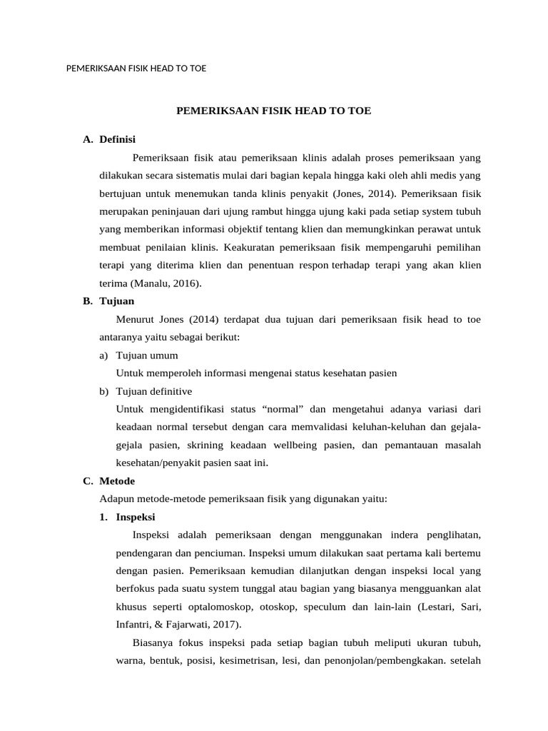 PEMERIKSAAN FISIK HEAD TO TO1 | PDF