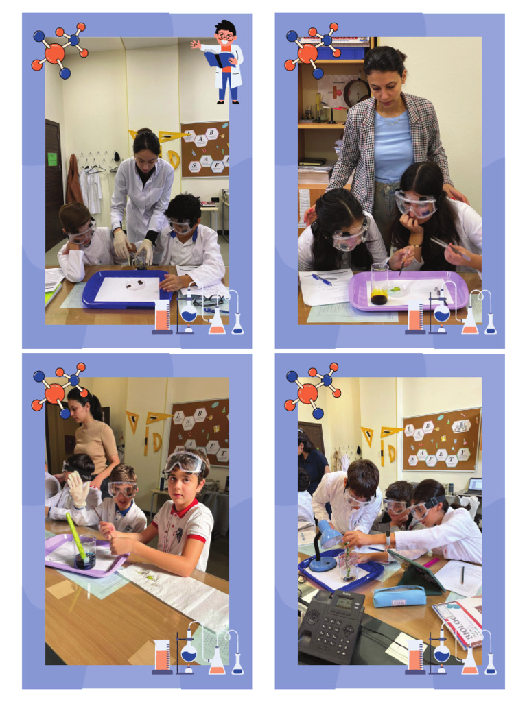 Blue Illustration Experiment Blank Paper A4 Document Page Border | PDF