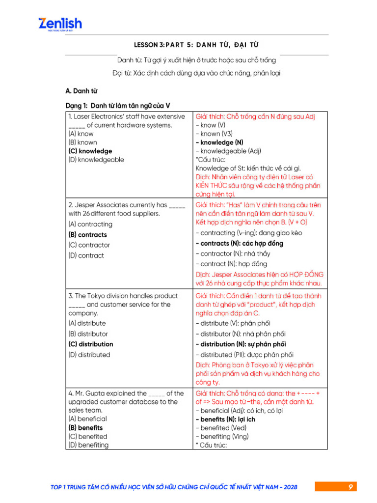 Đáp Án Lesson 3 - Camp Bomb RC 2024 | PDF
