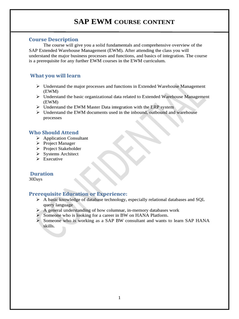 Sap Ewm | PDF