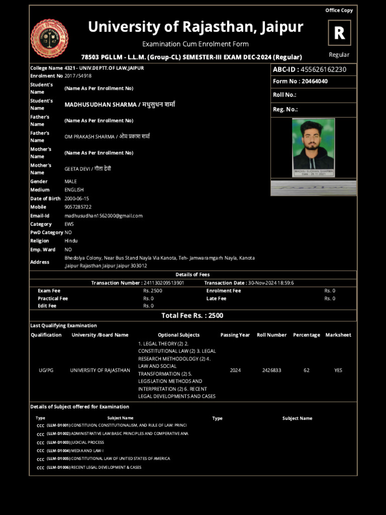 University of Rajasthan | PDF | Justice | Crime & Violence