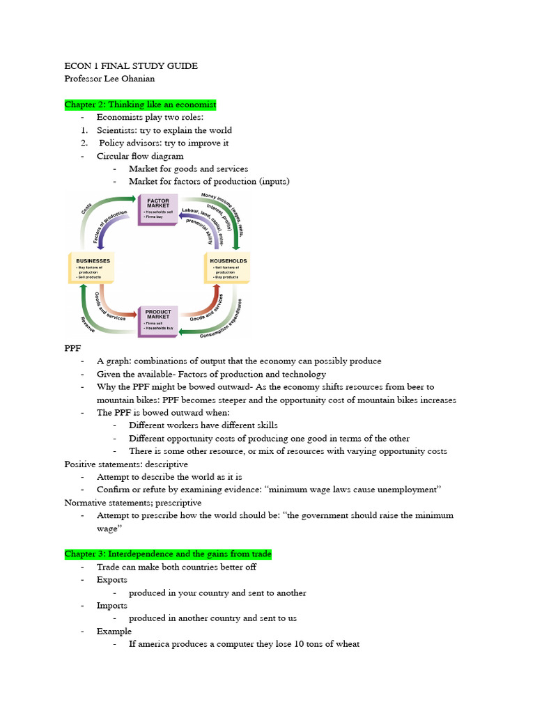 Econ 1 _ Final Study Guide | PDF | Elasticity (Economics) | Demand