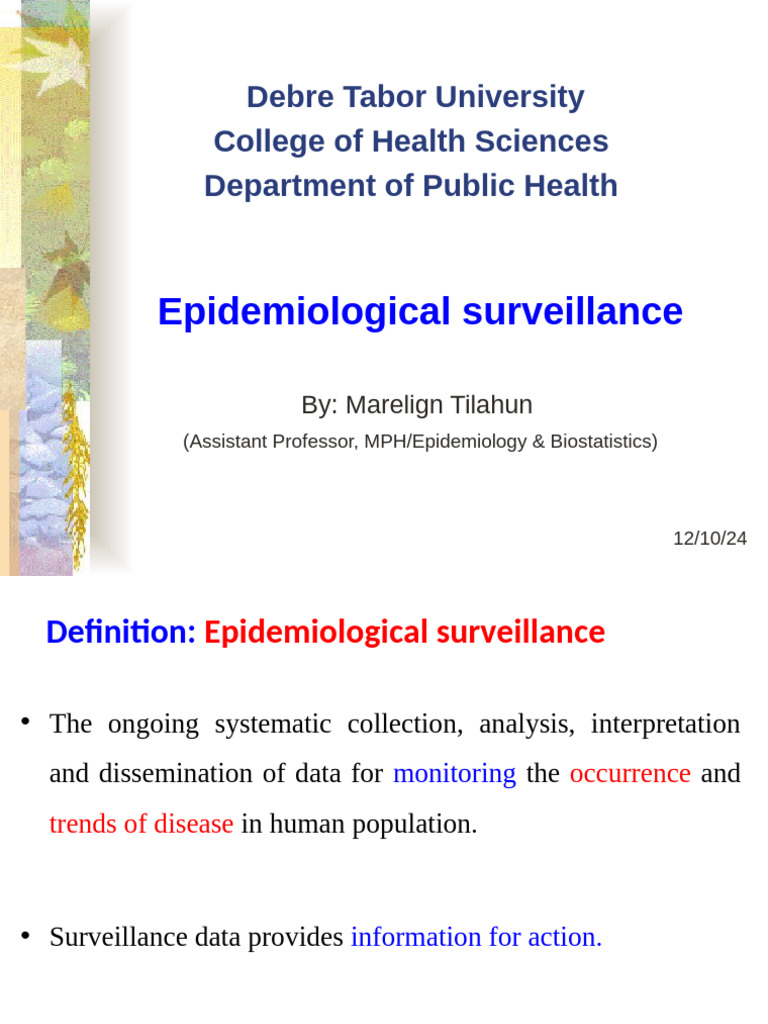 5) Epidemiological Surveillance PPT 7 | PDF | Epidemiology | Surveillance
