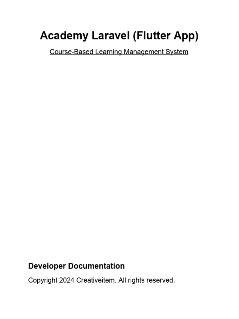 Academy Laravel LMS Student Flutter App Developer Documentation | PDF | Mobile App | Ios