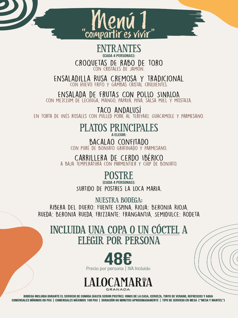 Menu Loca Maria_v4 | PDF | ensalada | Alimentos