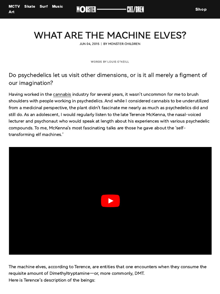 Psychedelics: Exploring Machine Elves | PDF