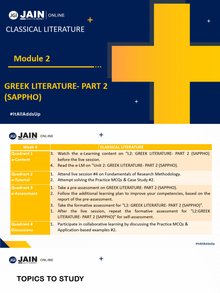 Classical Lit Uni2 B Sappho | PDF | Poetry | Ancient Greek Literature