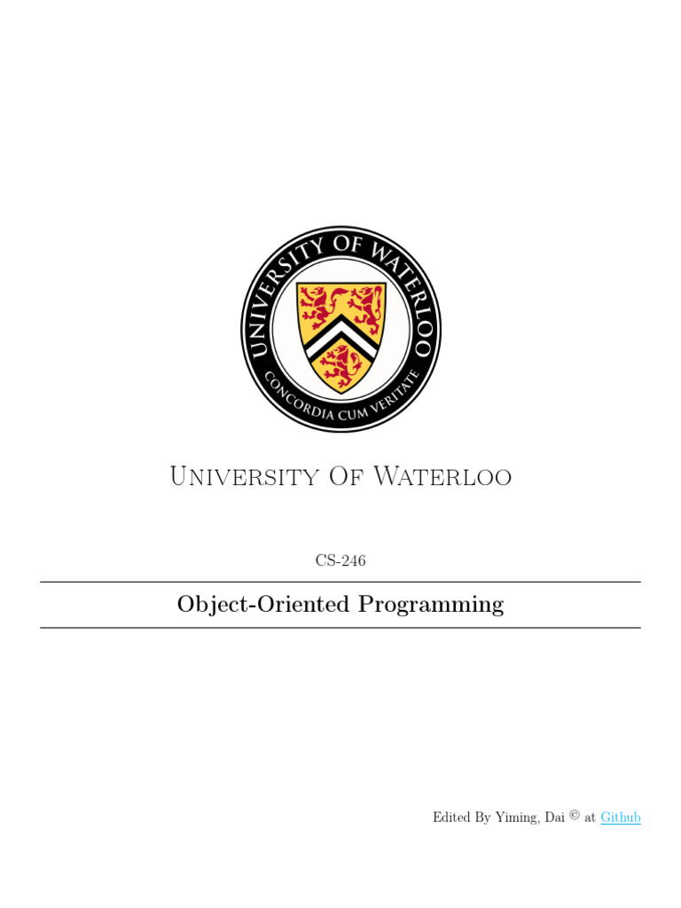 Cs 246 Notes Pdf Constructor Object Oriented Programming