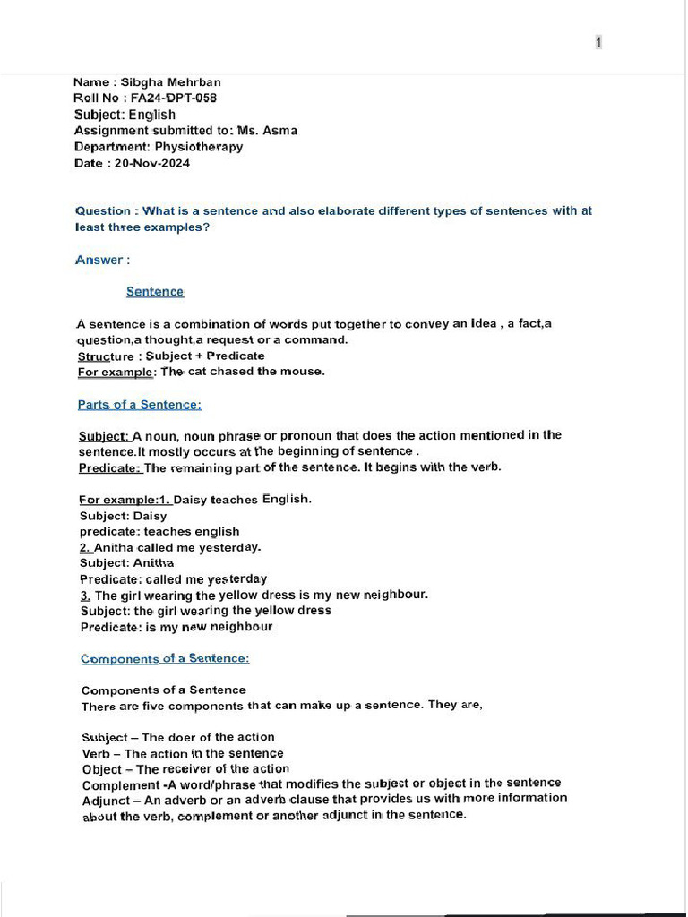 PDF English Assignment | PDF