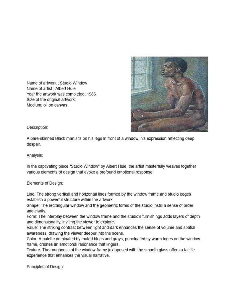 Visual Art SBA | PDF | Composition (Visual Arts)