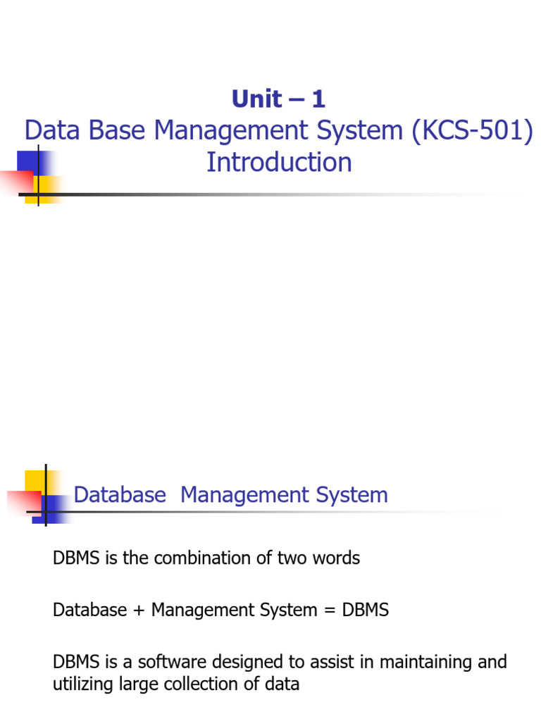 unit1_2024 | PDF | Databases | Relational Database