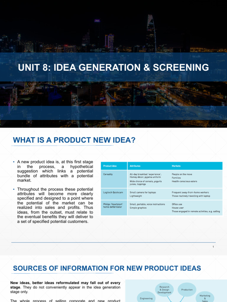 C8 - Idea Generation & Screening | PDF | Competitive Advantage | Business