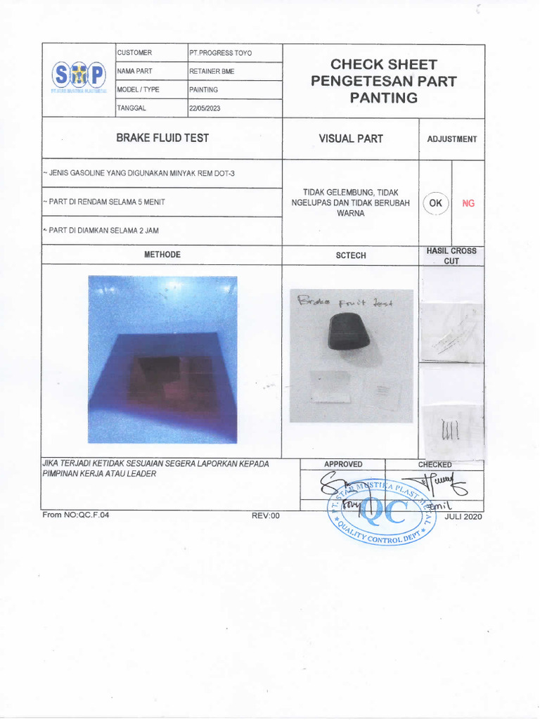 Brake Fluid Test Retainer Bme PT Pti | PDF