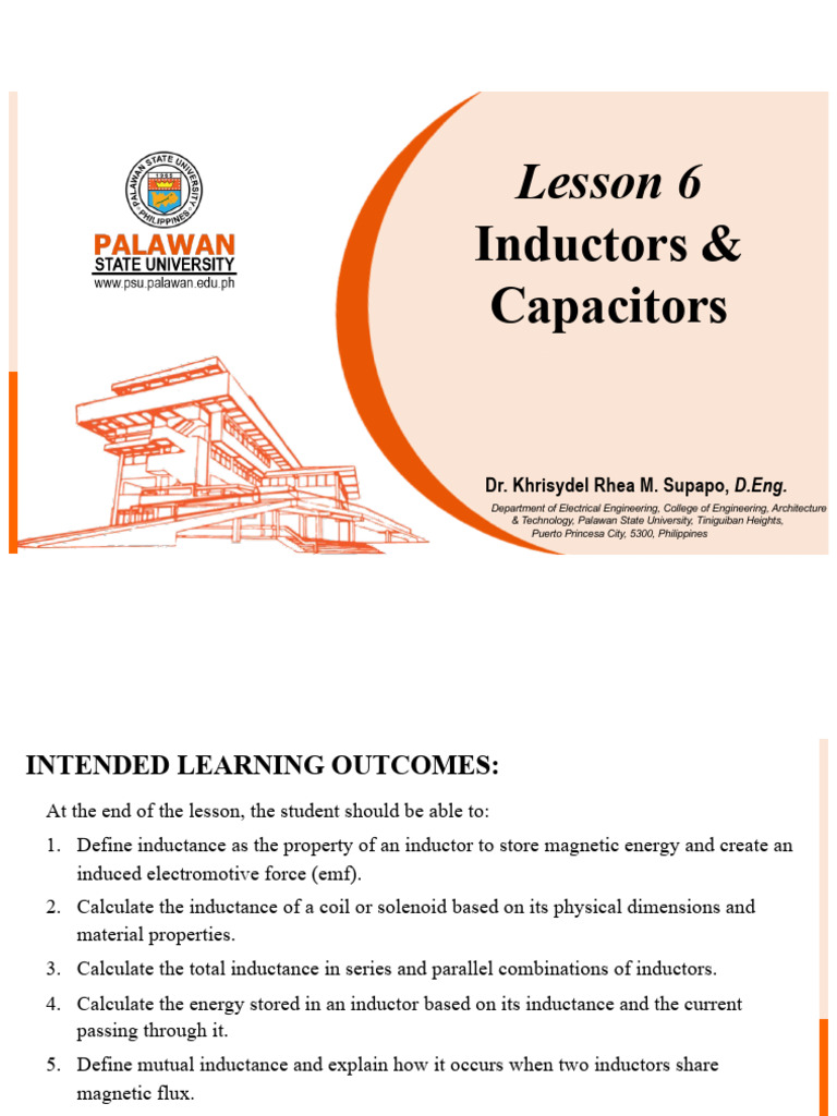 Lesson 6 Inductors & Capacitors | PDF | Inductor | Inductance
