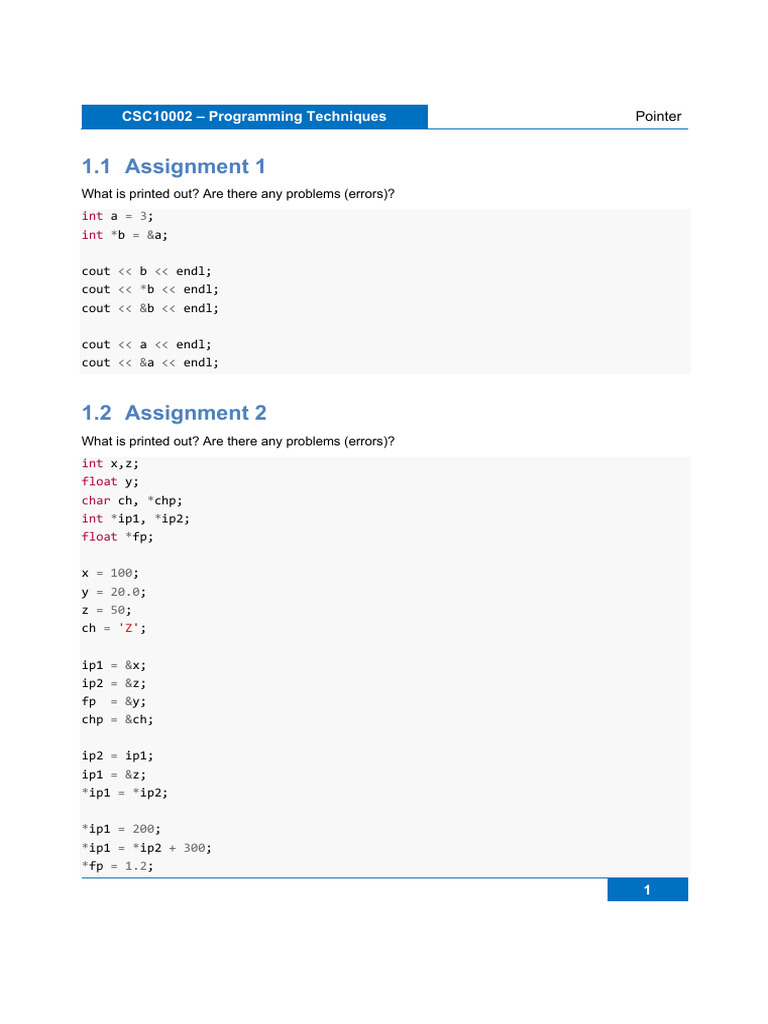 Week03 Pointer Assignments Pdf Pointer Computer Programming 8950