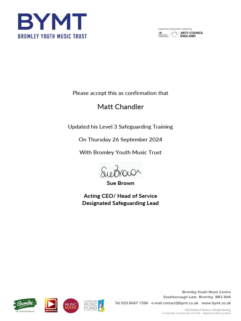 Safeguarding-certificate-M-Chandler | PDF