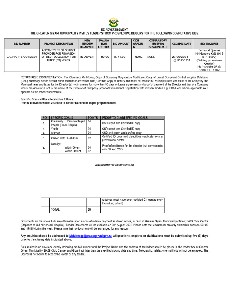 23082024_TENDER RE-ADVERTISEMENT_COMPETETIVE BIDDING | PDF