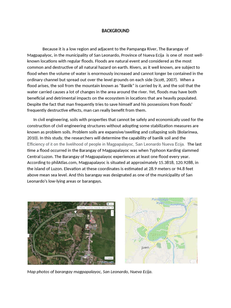 BACKGROUND Sa Case Study Itu | PDF | Flood | Soil